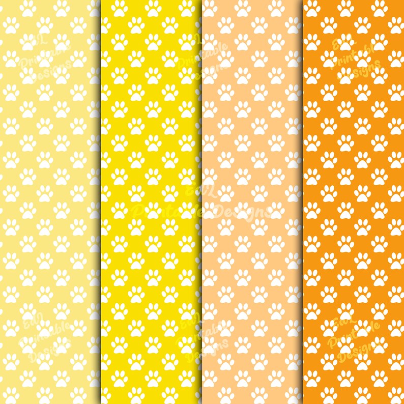 Paw Print Digital Paper Pack Animal Paw Printable Background - Etsy