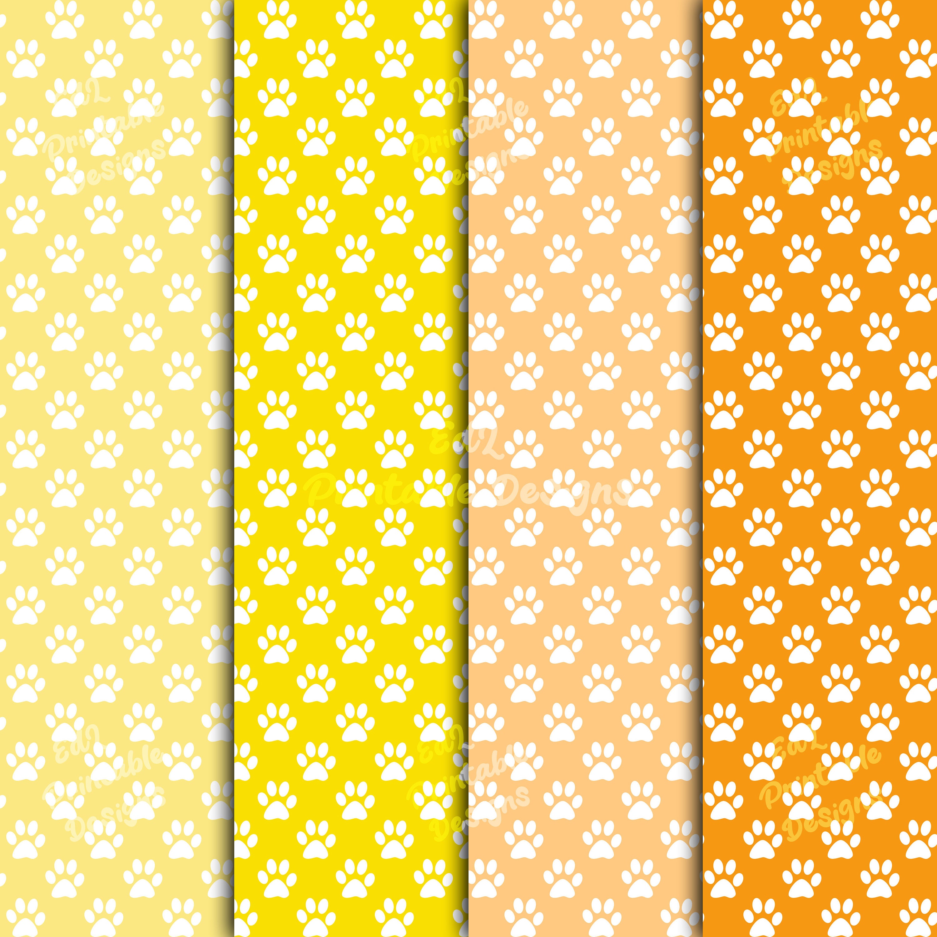 Paw Print Digital Paper Pack Animal Paw Printable Background - Etsy