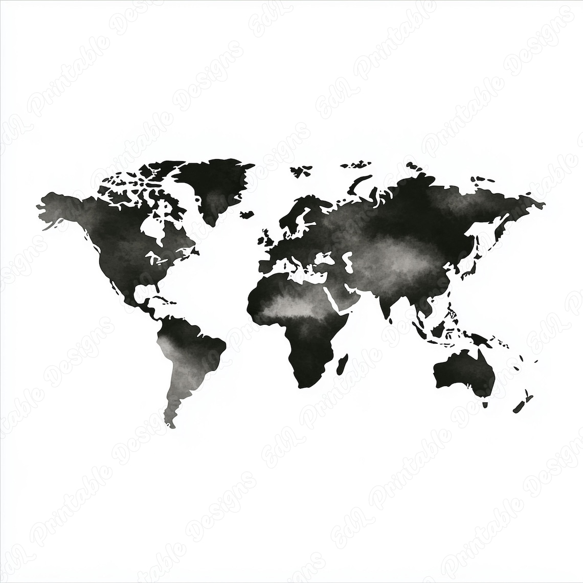 Watercolor World Map Clipart, Earth Maps, JPG Bundle (digital Download ...