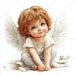 Watercolor Angel Baby Boy Clip Art, Scrapbook Paper (digital Download ...