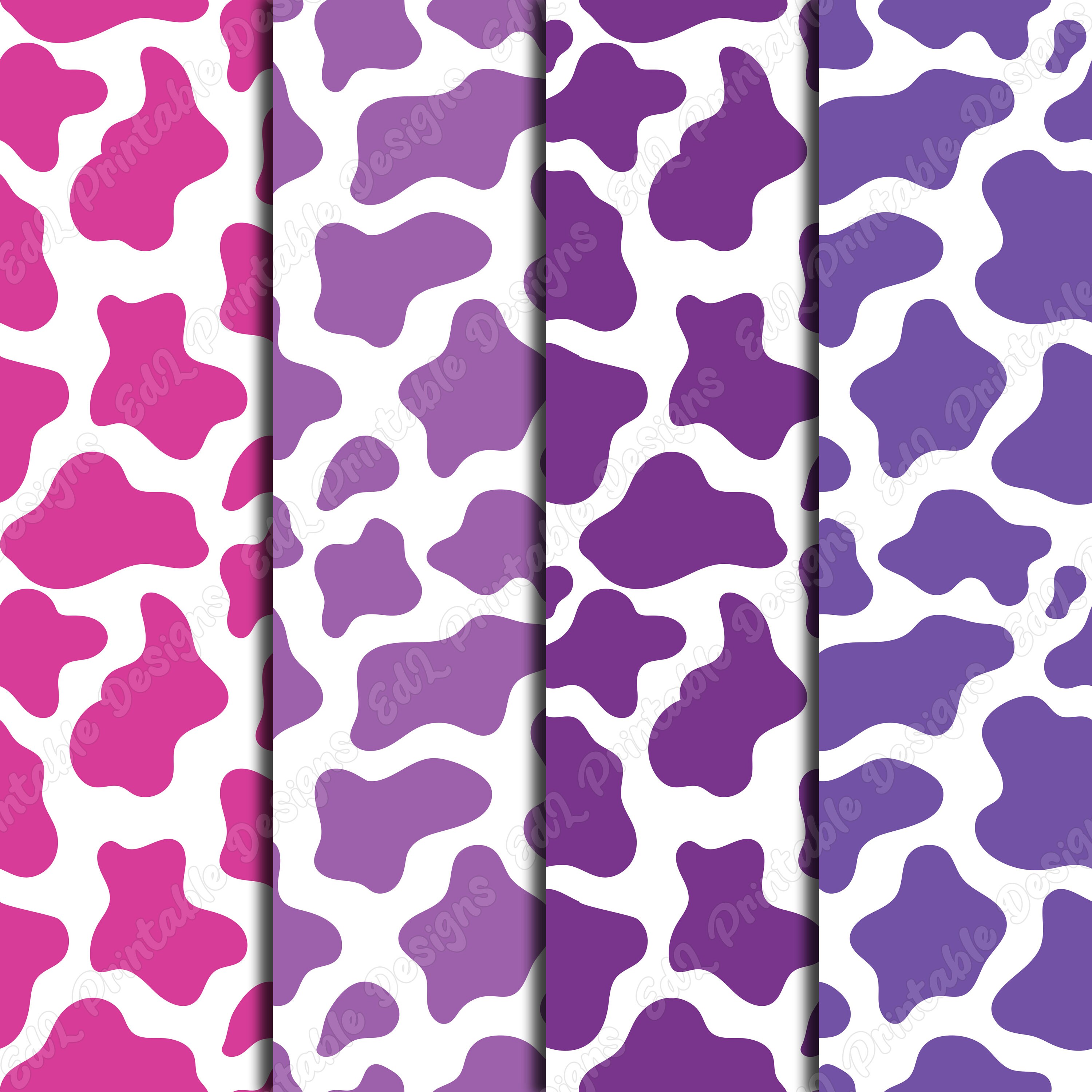 Colorful Cow Print Digital Paper, Animal Print Printable Background ...