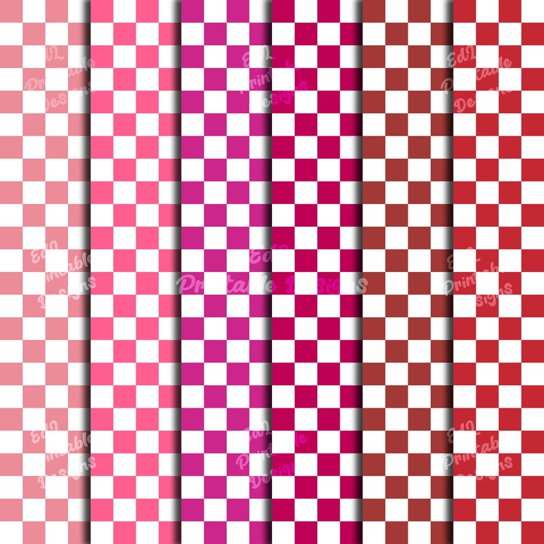 Checkered Digital Paper, Checkerboard Printable Background, Checker ...