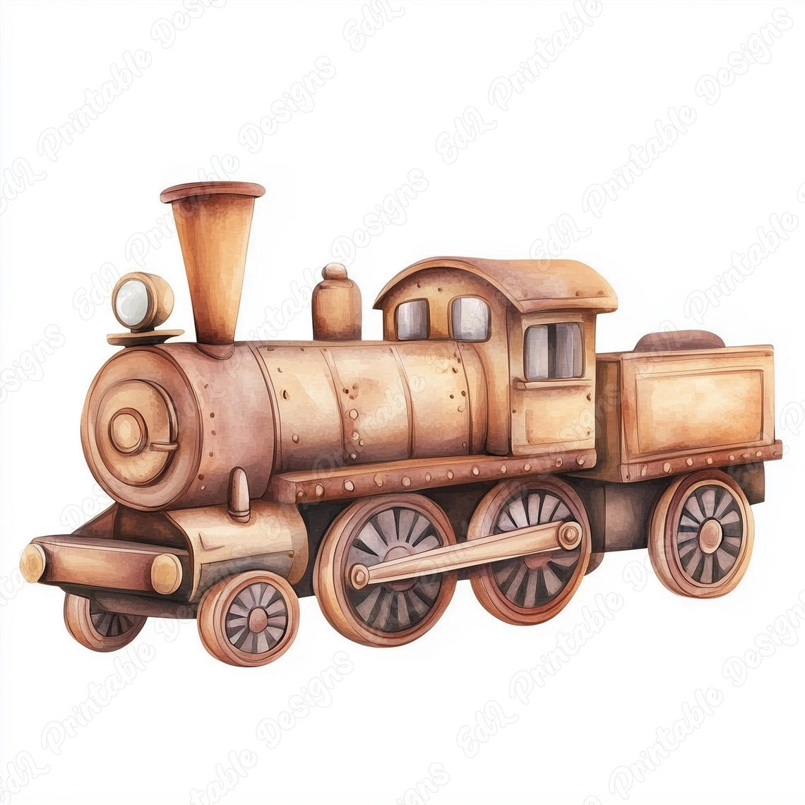 20 Watercolor Toy Train Clip Art, Scrapbook Paper (JPG Digital Download ...