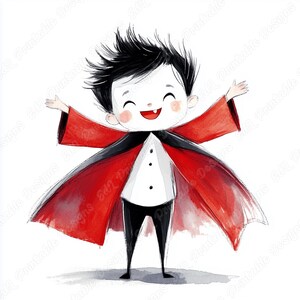 20 Cute Vampire Boy Clip Art, Halloween Kid Printable Images, Gothic ...