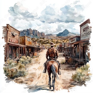 20 Old Western Street Clip Art, Wild West Scene Printable Images ...