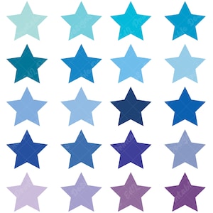 100 Solid Color Star Clip Art, Scrapbooking Planner Png, Rainbow Starry ...
