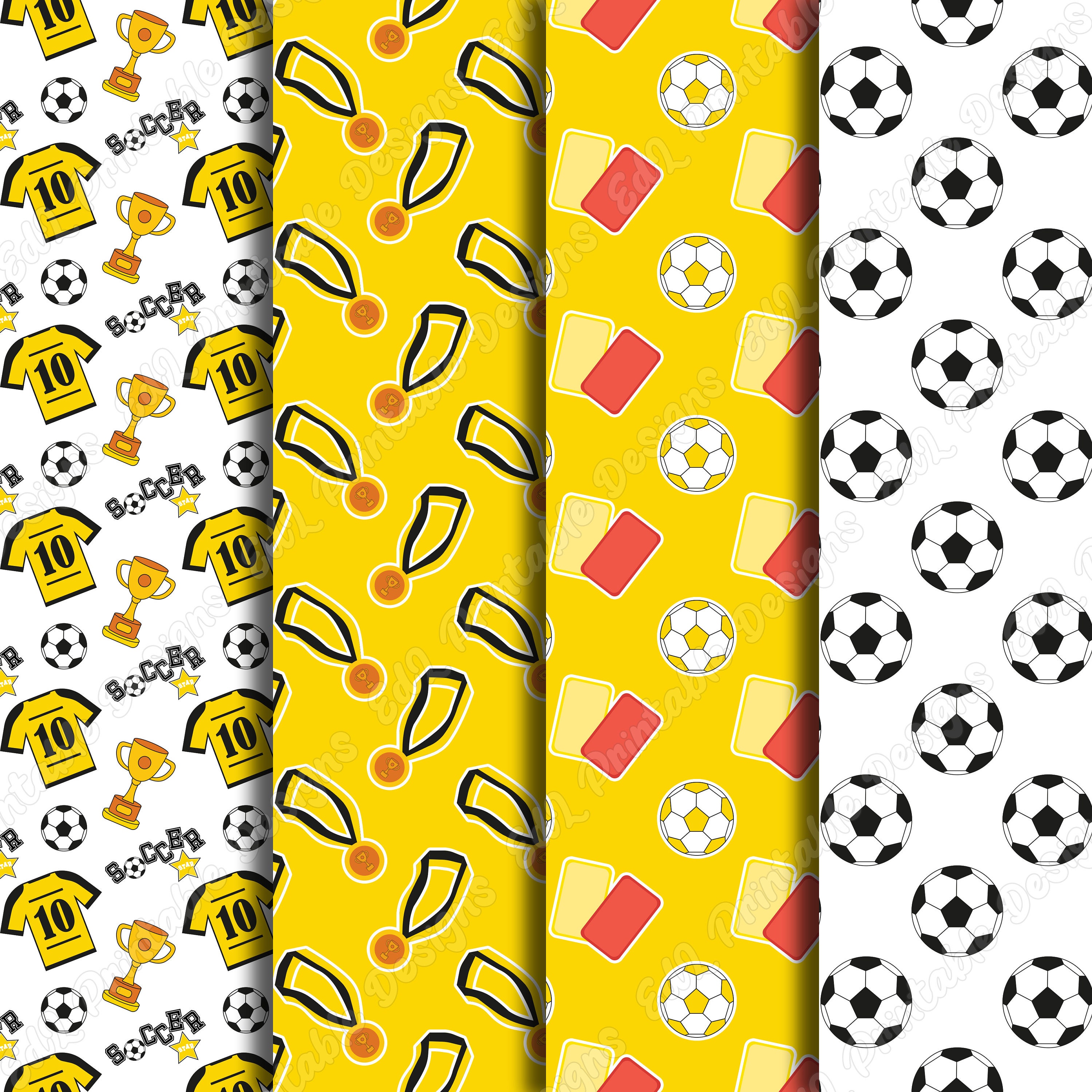 Yellow Soccer Ball Digital Paper, Sports Theme (digital Download) - Etsy