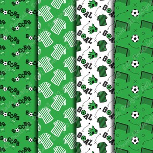 Soccer Digital Paper, Football Printable Background, Green Soccer Ball ...