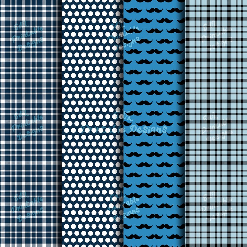 Happy Fathers Day Digital Paper Pack Blue Printable - Etsy