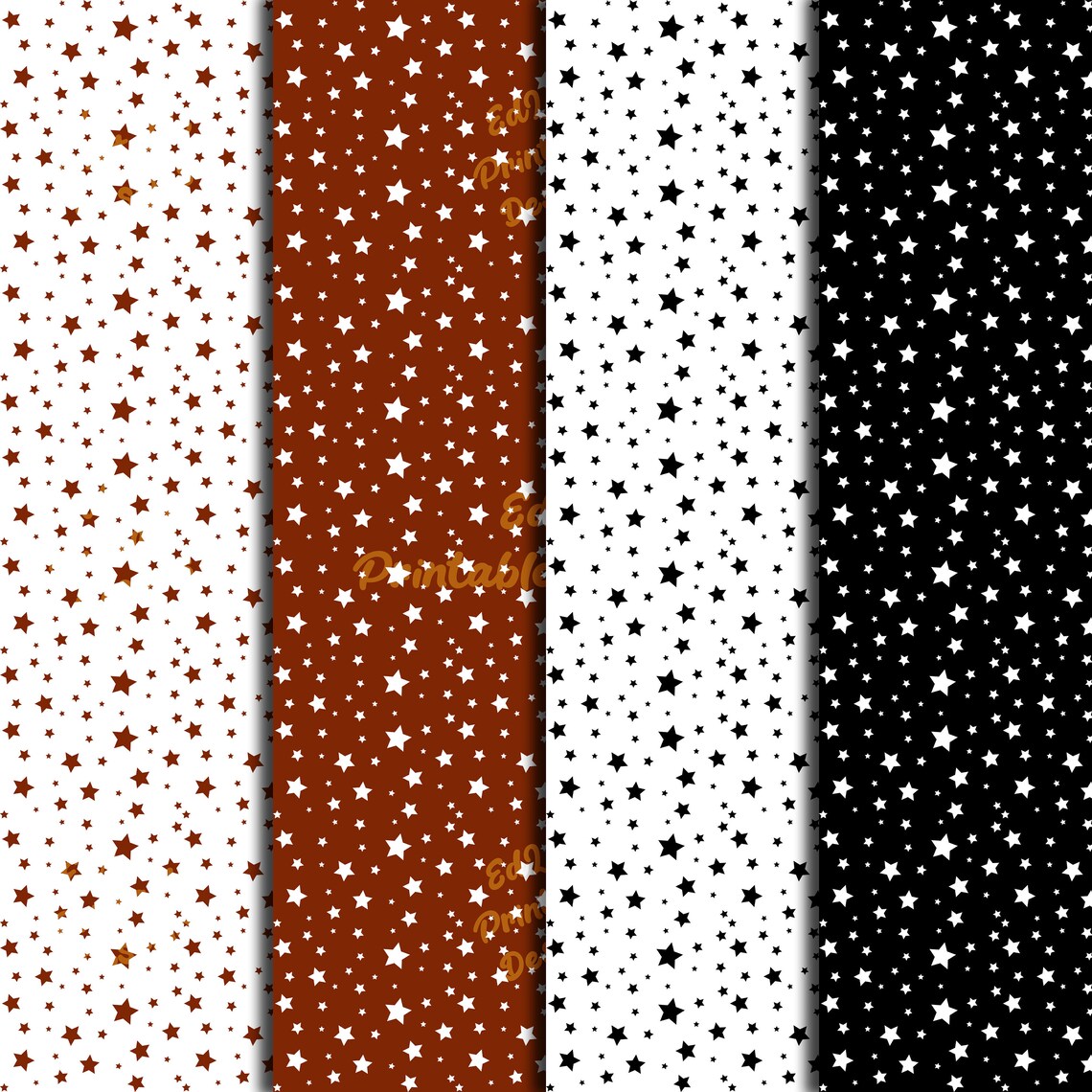 Stars Confetti Digital Paper Pack, Rainbow Colours Printable Background ...