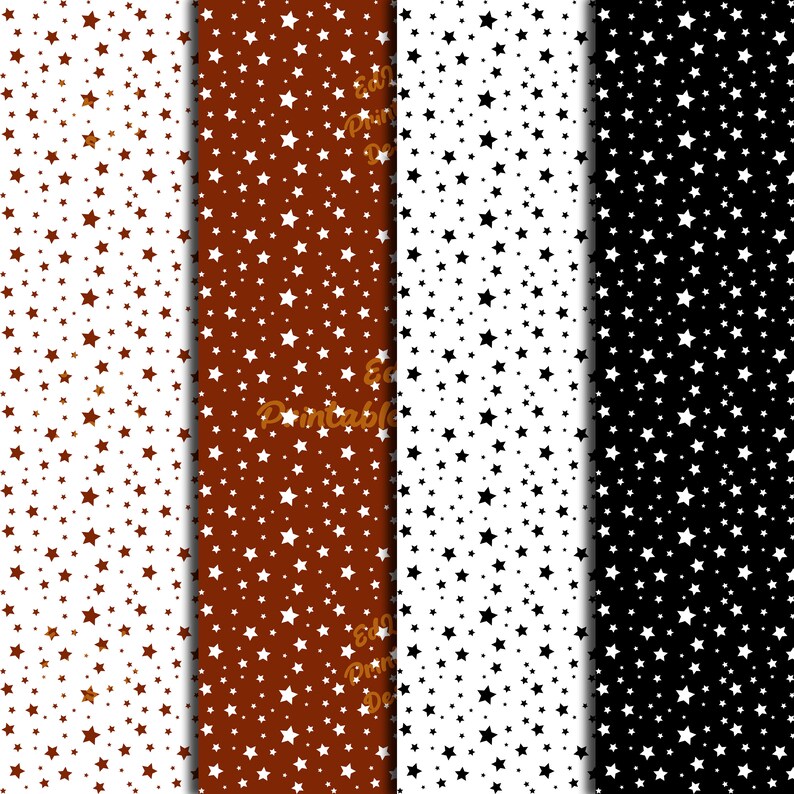 Stars Confetti Digital Paper Pack, Rainbow Printable Backgrounds ...