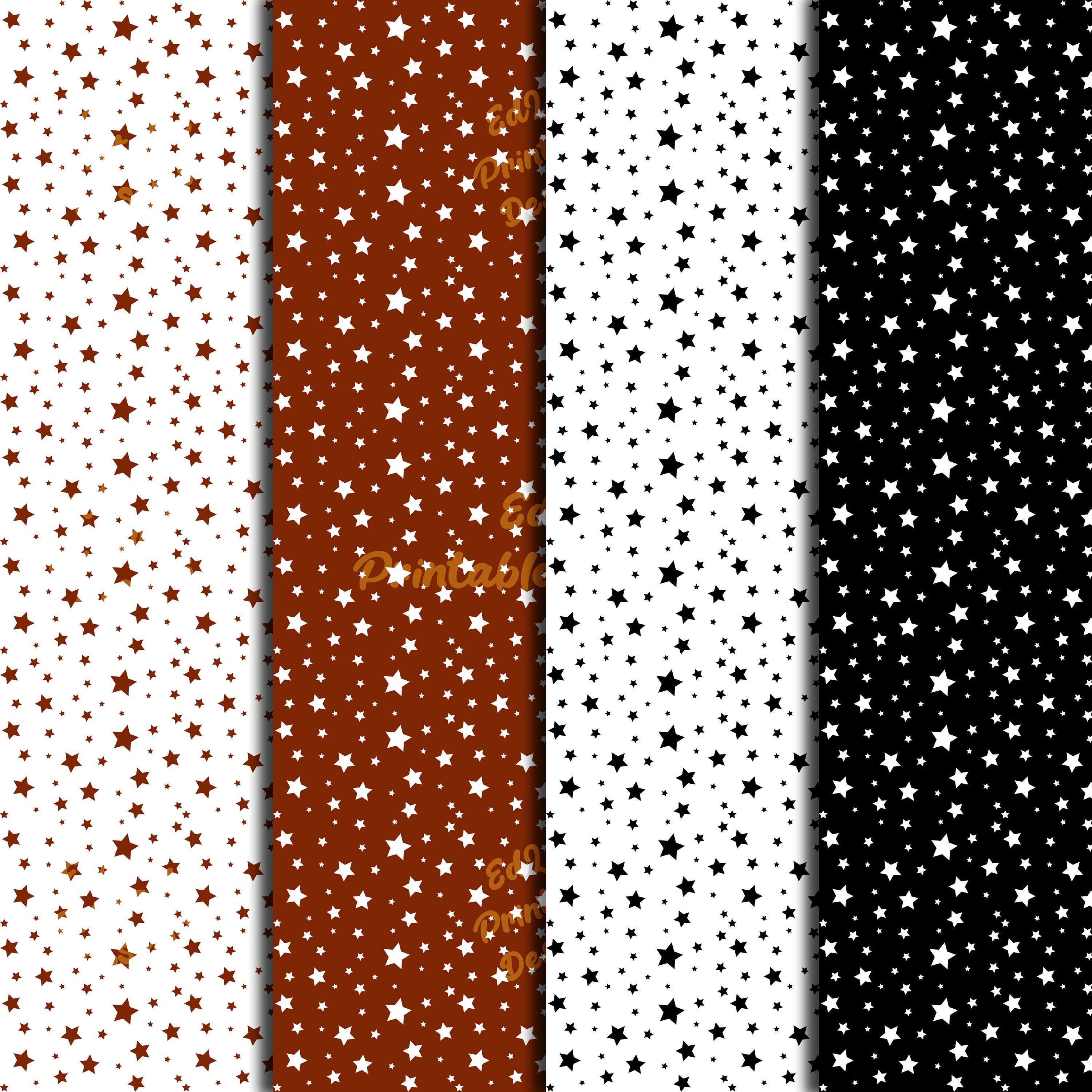 Stars Confetti Digital Paper Pack, Rainbow Colours Printable Background ...