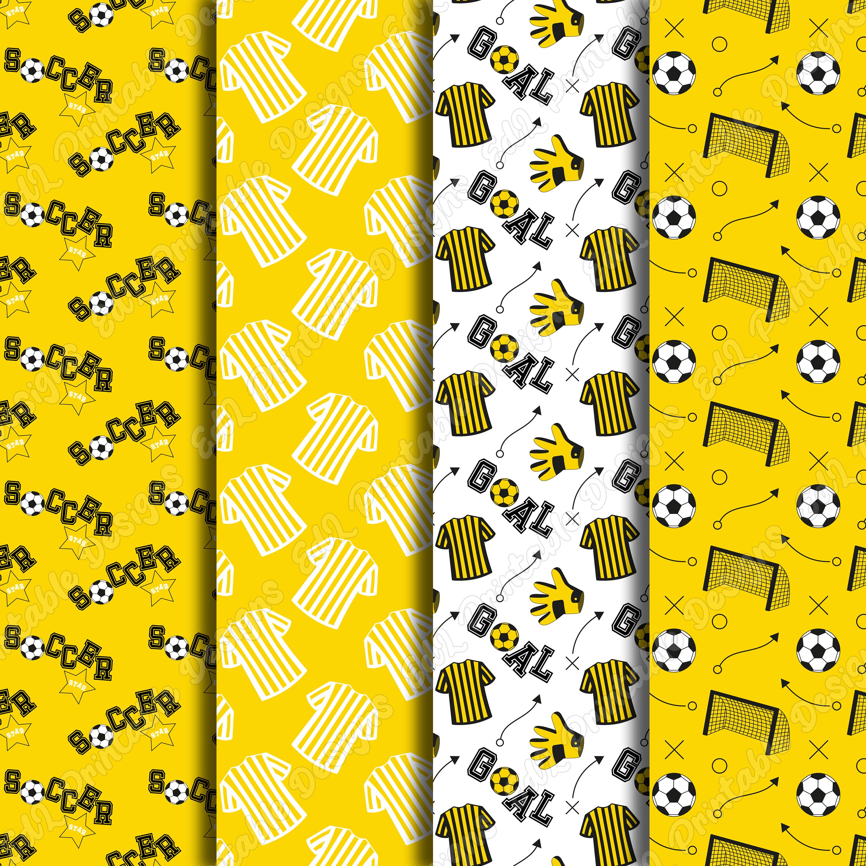 Yellow Soccer Ball Digital Paper, Sports Theme (digital Download) - Etsy
