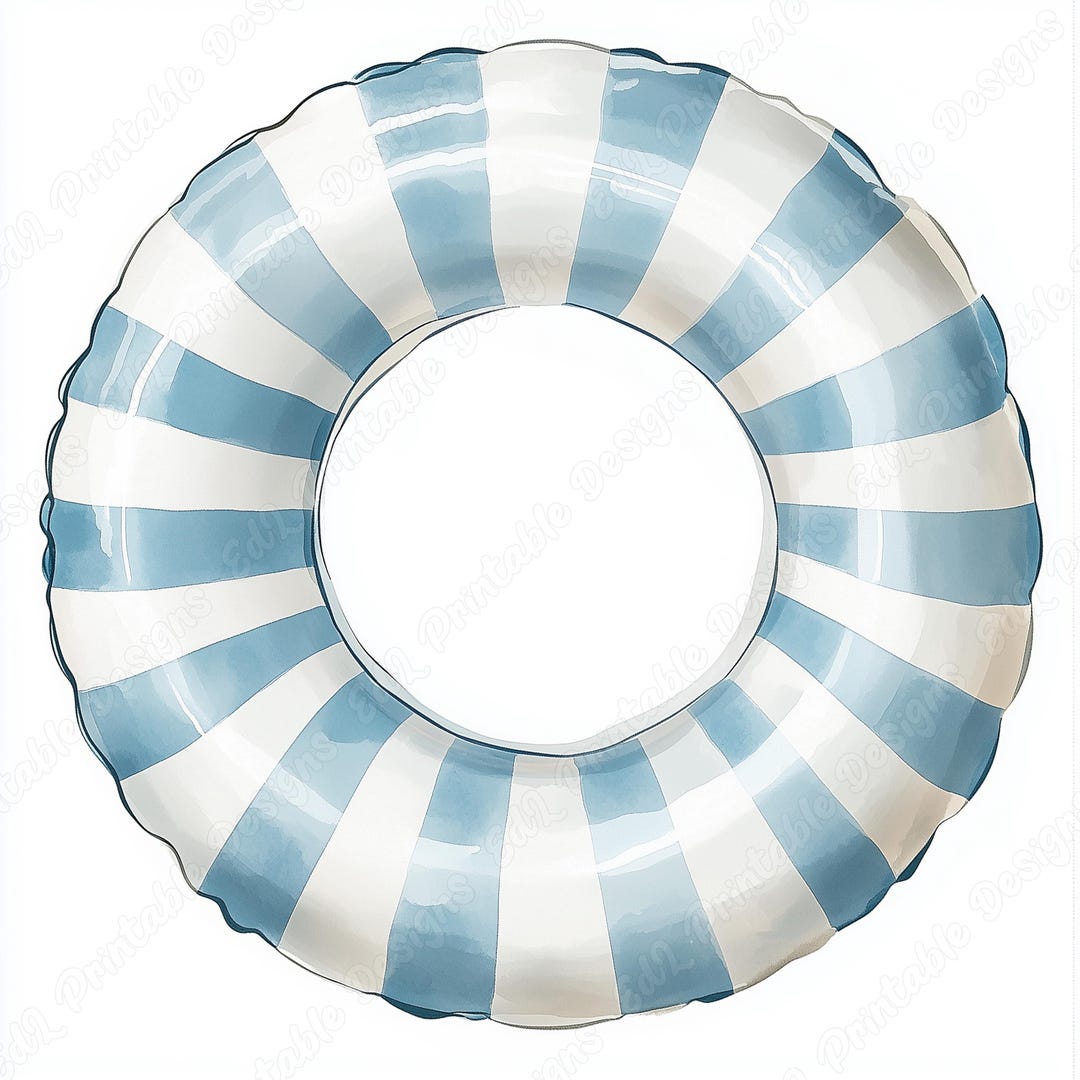 20 Round Pool Float Clipart, Summer Pool Party Printable Image ...
