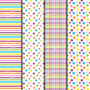 Rainbow Colors Digital Paper, Printable Birthday Party Background ...