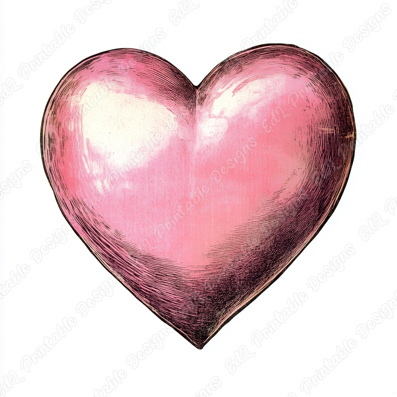 Distressed Heart Clip Art, Shabby Chic Valentine's Day, Grunge ...