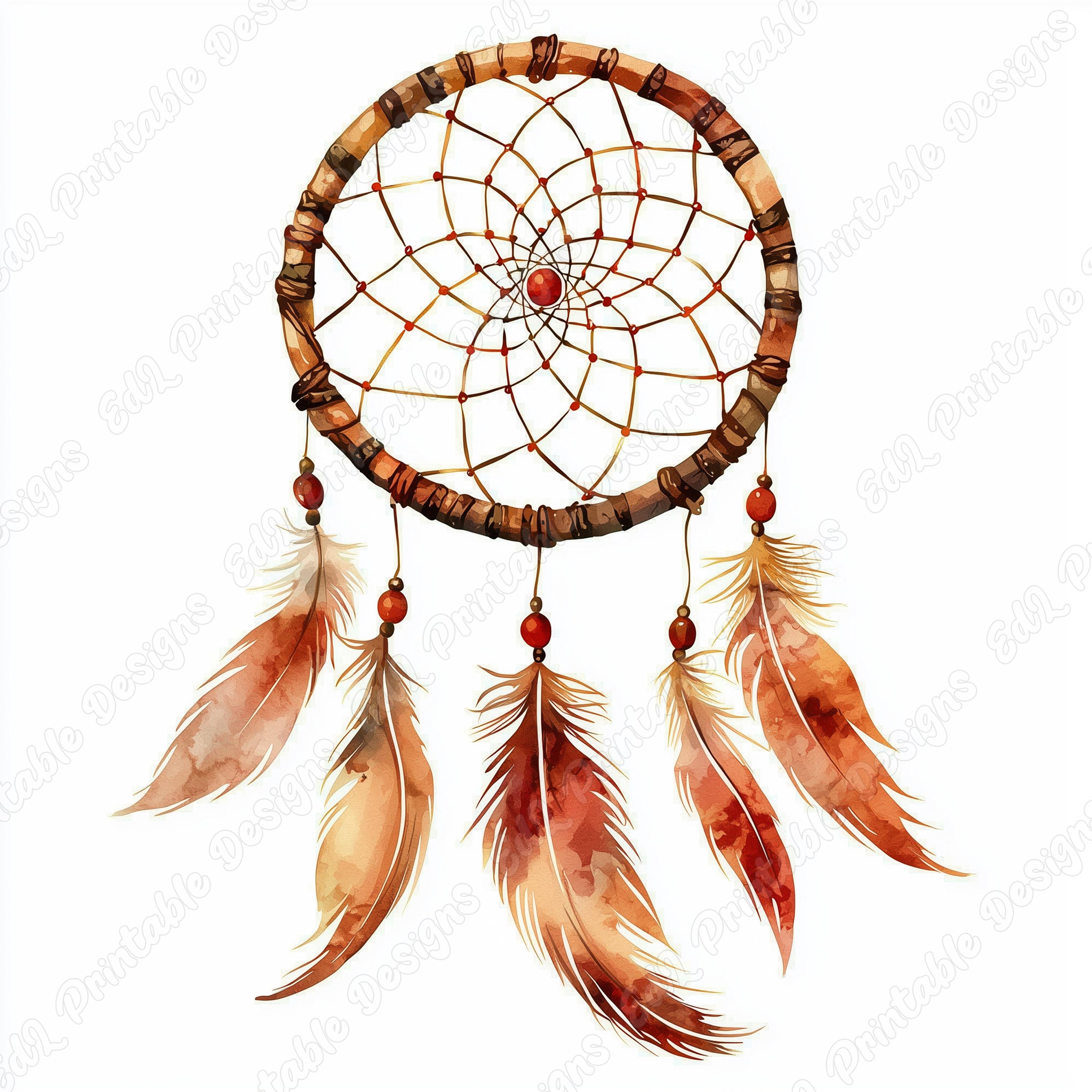 Watercolor Dreamcatcher Clip Art, Boho Tribal Designs (digital Download ...