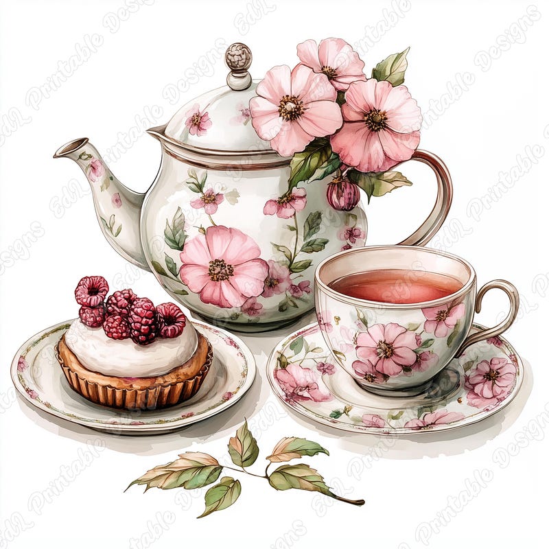 Tea Cup Clip Art - Etsy