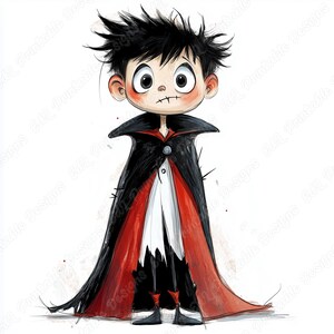 20 Cute Vampire Boy Clip Art, Halloween Kid Printable Images, Gothic ...