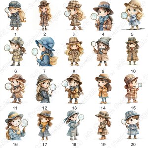20 Cute Detective Girl Clip Art, Spy Kid Printable Image, Secret Agent ...