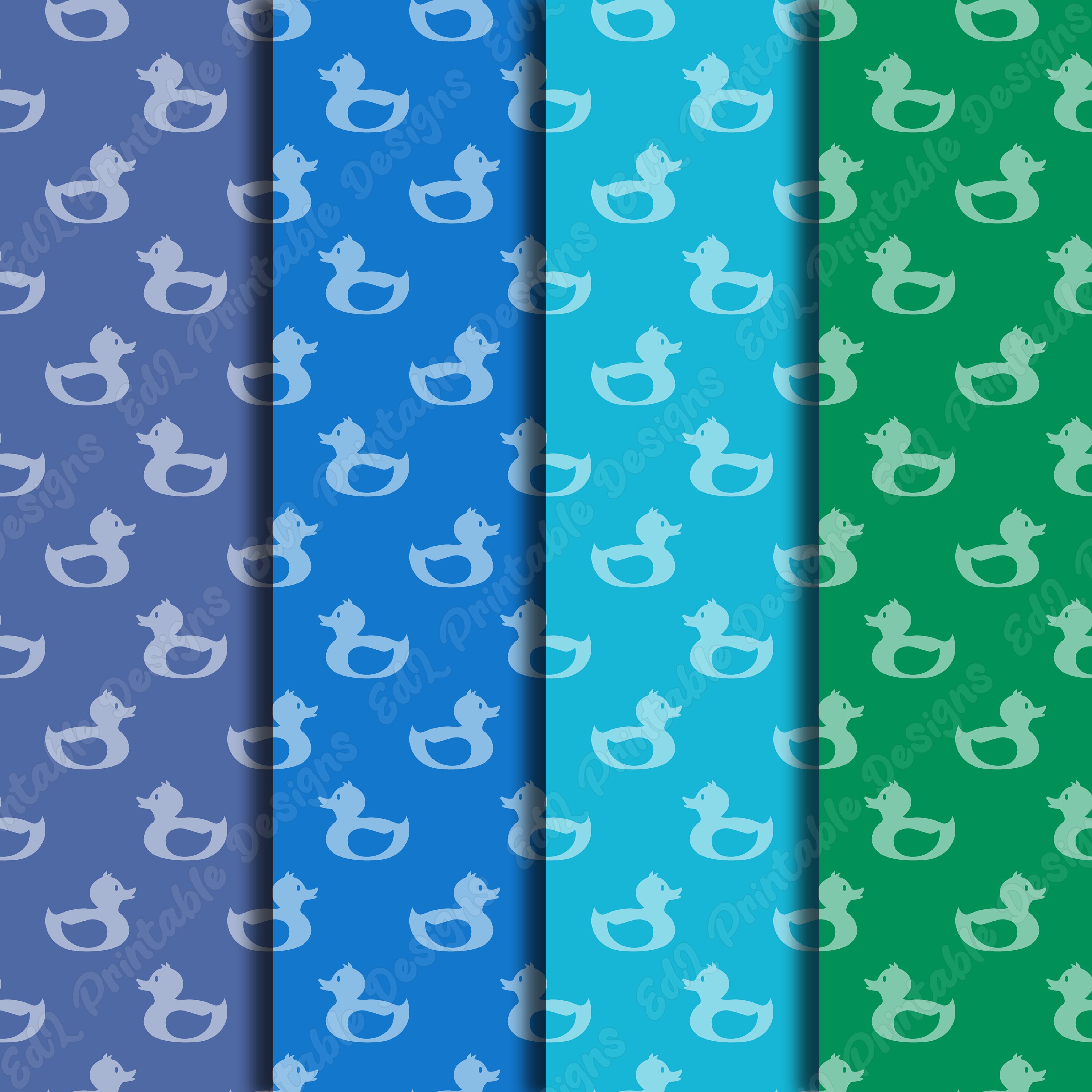 Tinted Rubber Duck Digital Paper, Toy Printable Background, Baby Boy ...