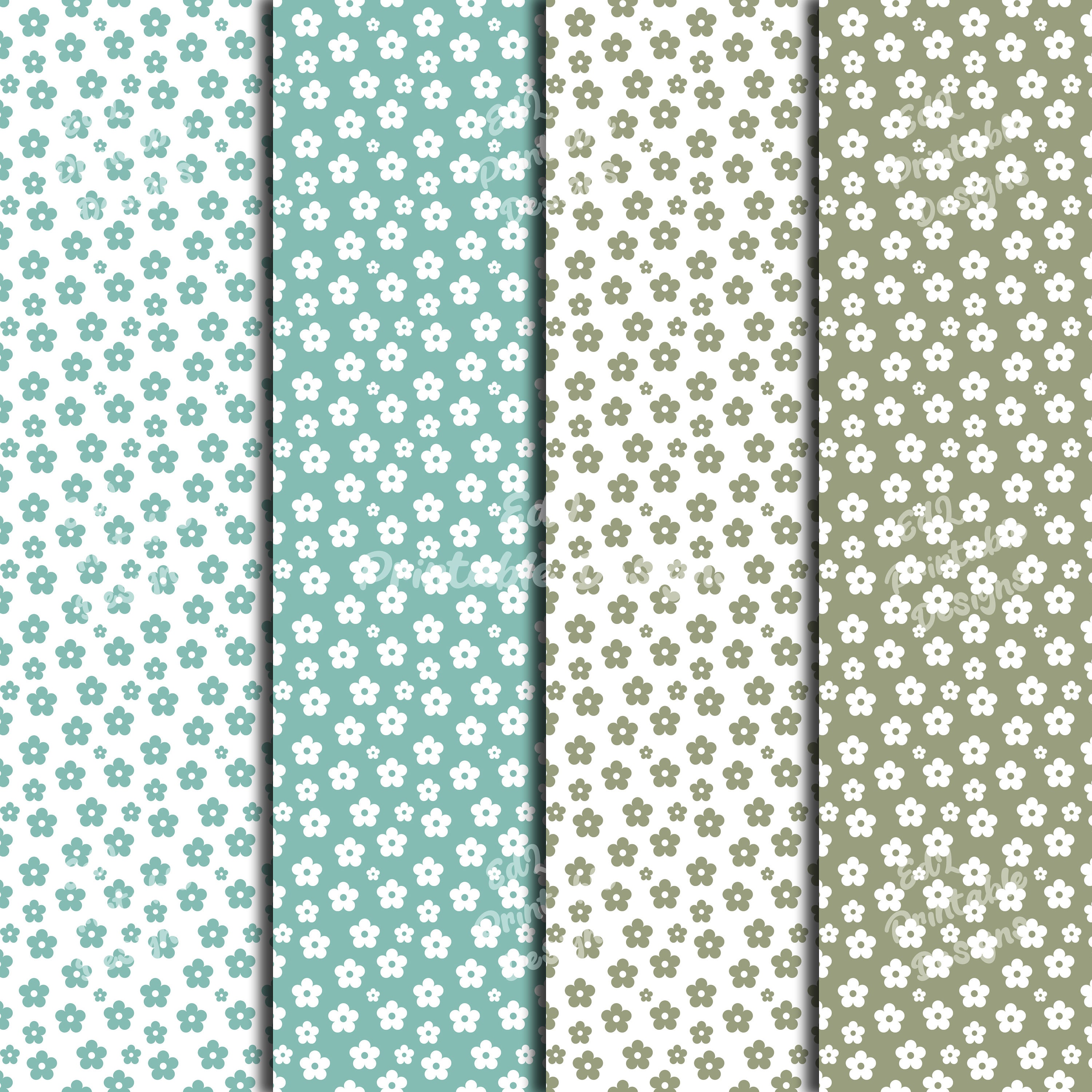 Daisy Confetti Digital Paper Pack, Blossom Printable Background ...