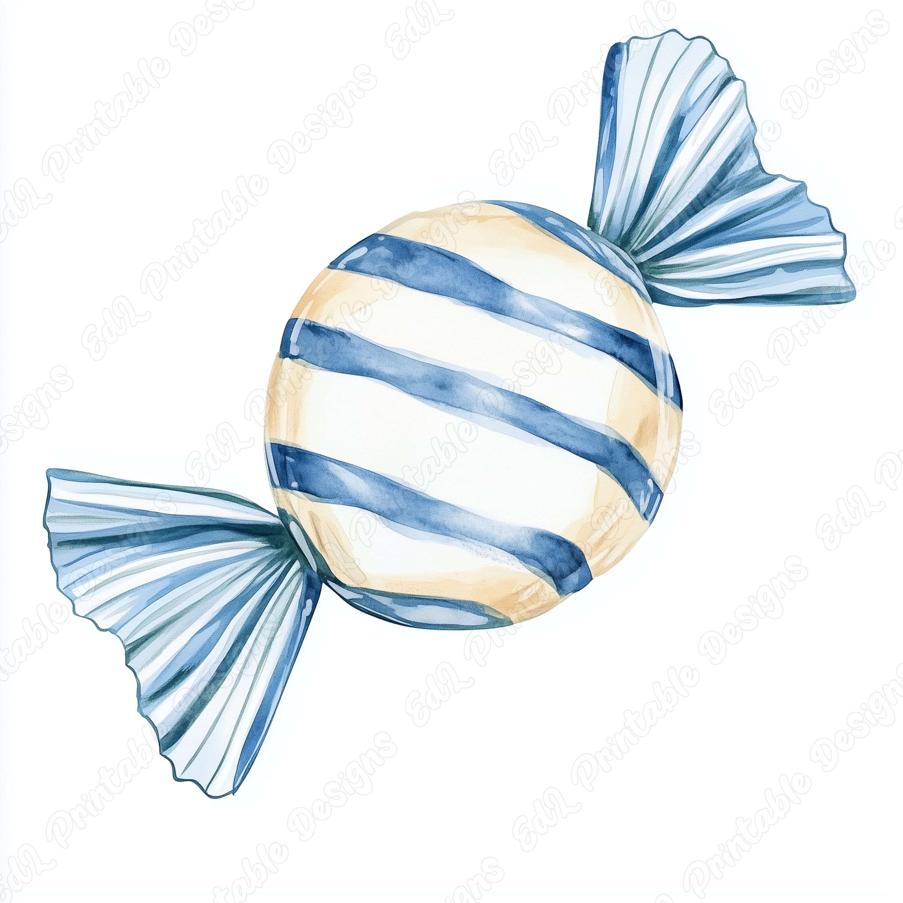 Watercolor Candy Clipart, Christmas Bonbon Graphics (digital Download ...