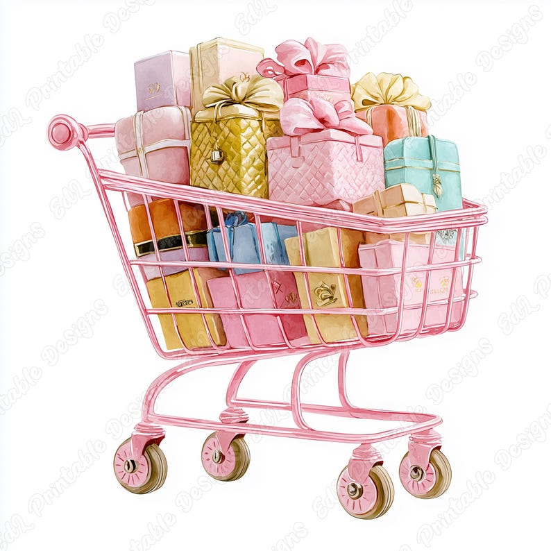 Watercolor Shopping Cart Clipart, Commercial Use (digital Download) - Etsy