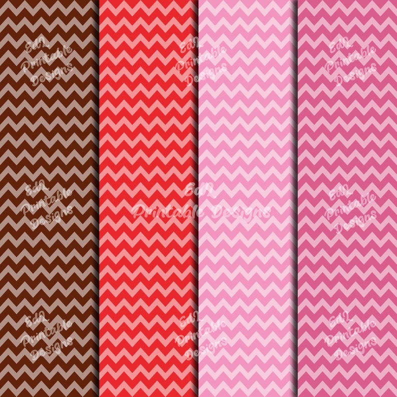 Chevron Stripes Digital Paper, Zig Zag Rainbow Scrapbook, Seamless ...