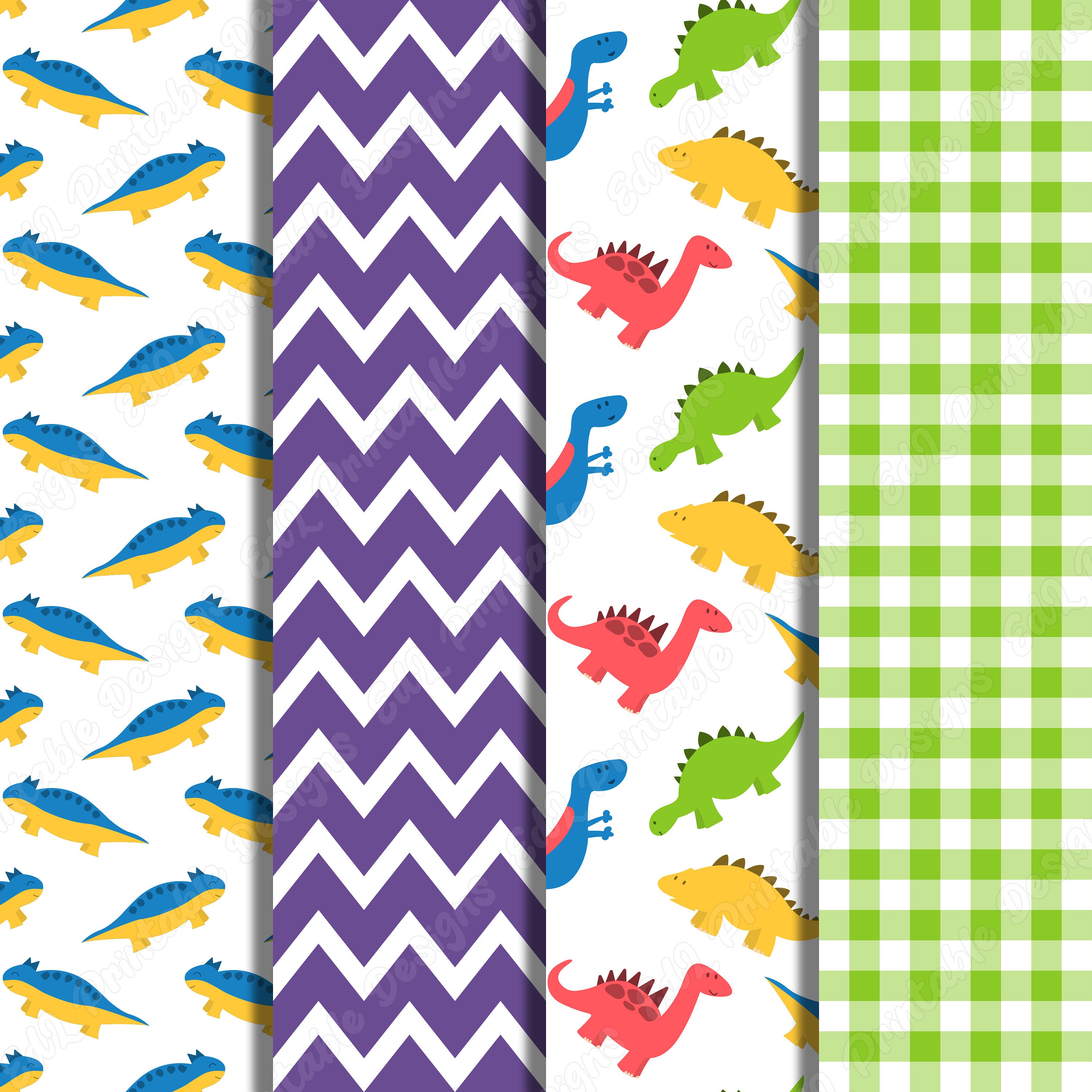 Dinosaurs Digital Papers, Printable Baby Jurassic Nursery Pattern ...