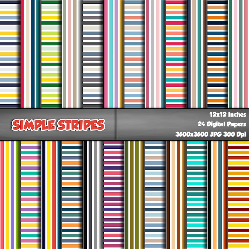 Stripe Digital Paper - Etsy