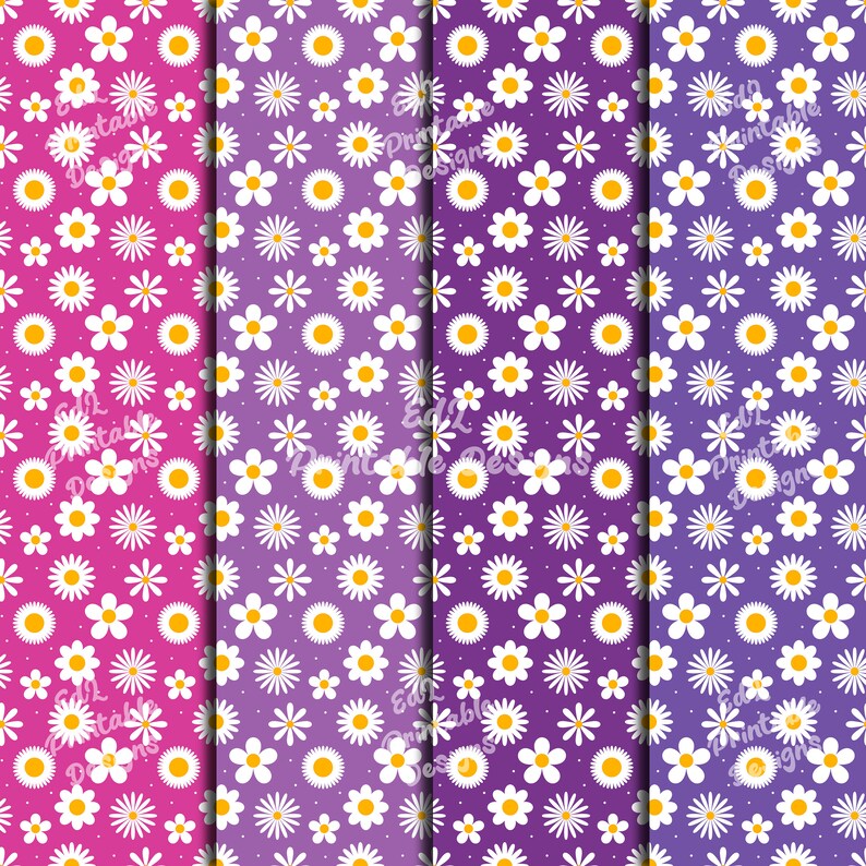 Summer Daisy Digital Paper, Daisies Printable Background, Blossom ...