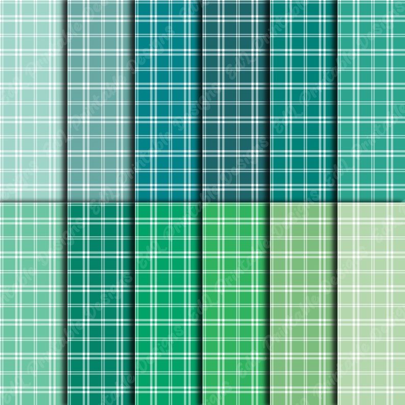100 Colorful Plaid Digital Paper, Tartan Printable Background, Gingham ...