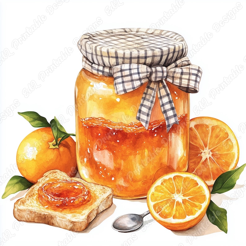 Watercolor Jam Jar Clip Art, Fruit Illustrations (digital Download) - Etsy