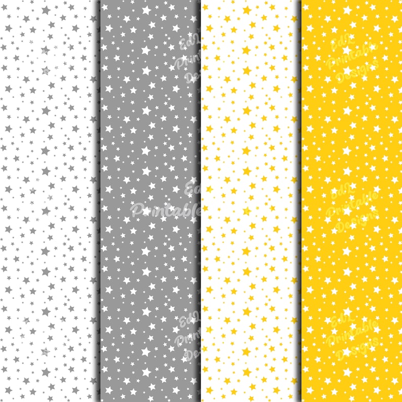 Stars Confetti Digital Paper Pack, Rainbow Colours Printable Background ...