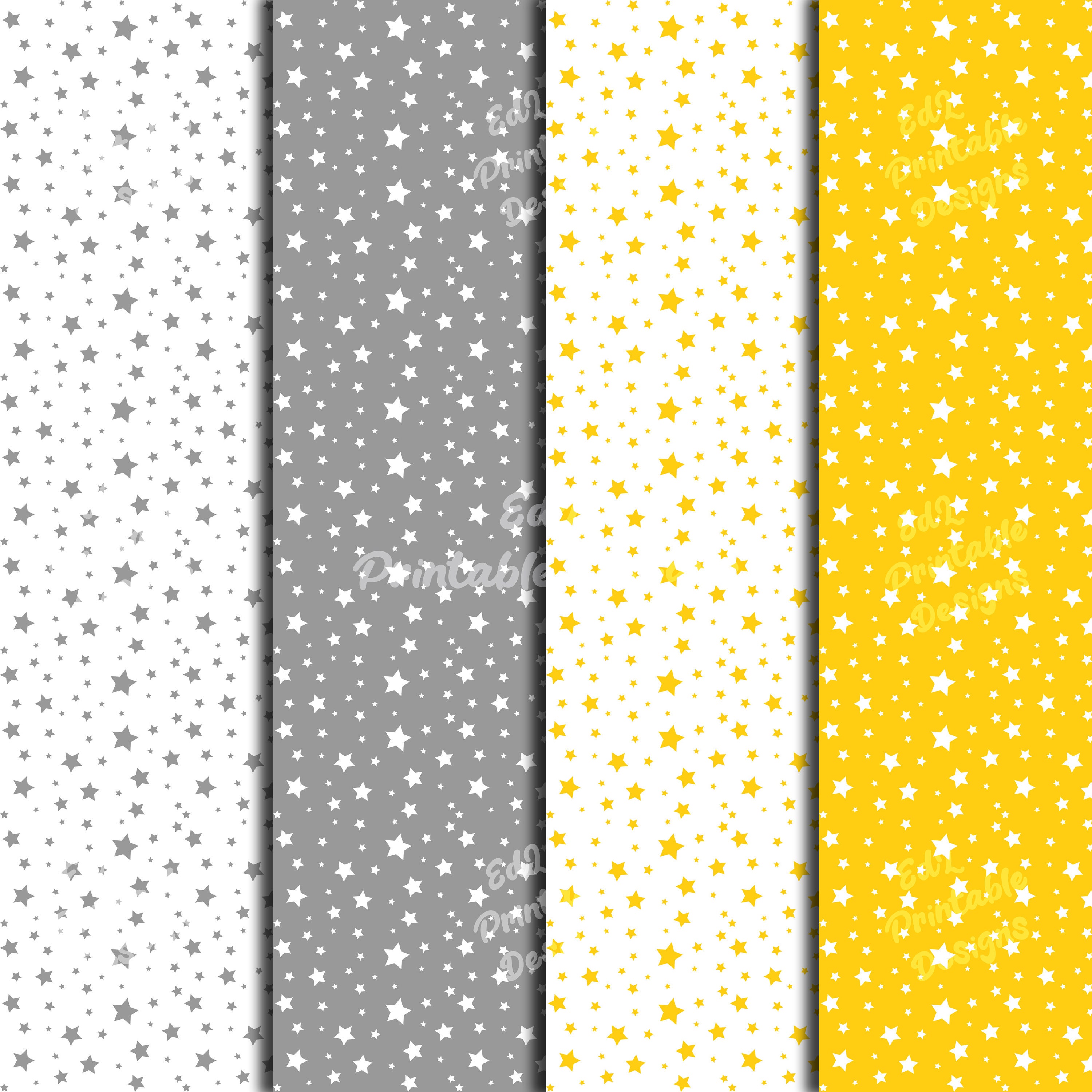 Stars Confetti Digital Paper Pack, Rainbow Colours Printable Background ...
