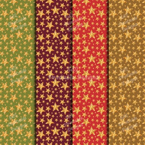Glitter Confetti Gold Star Digital Paper, Golden Printable Background ...
