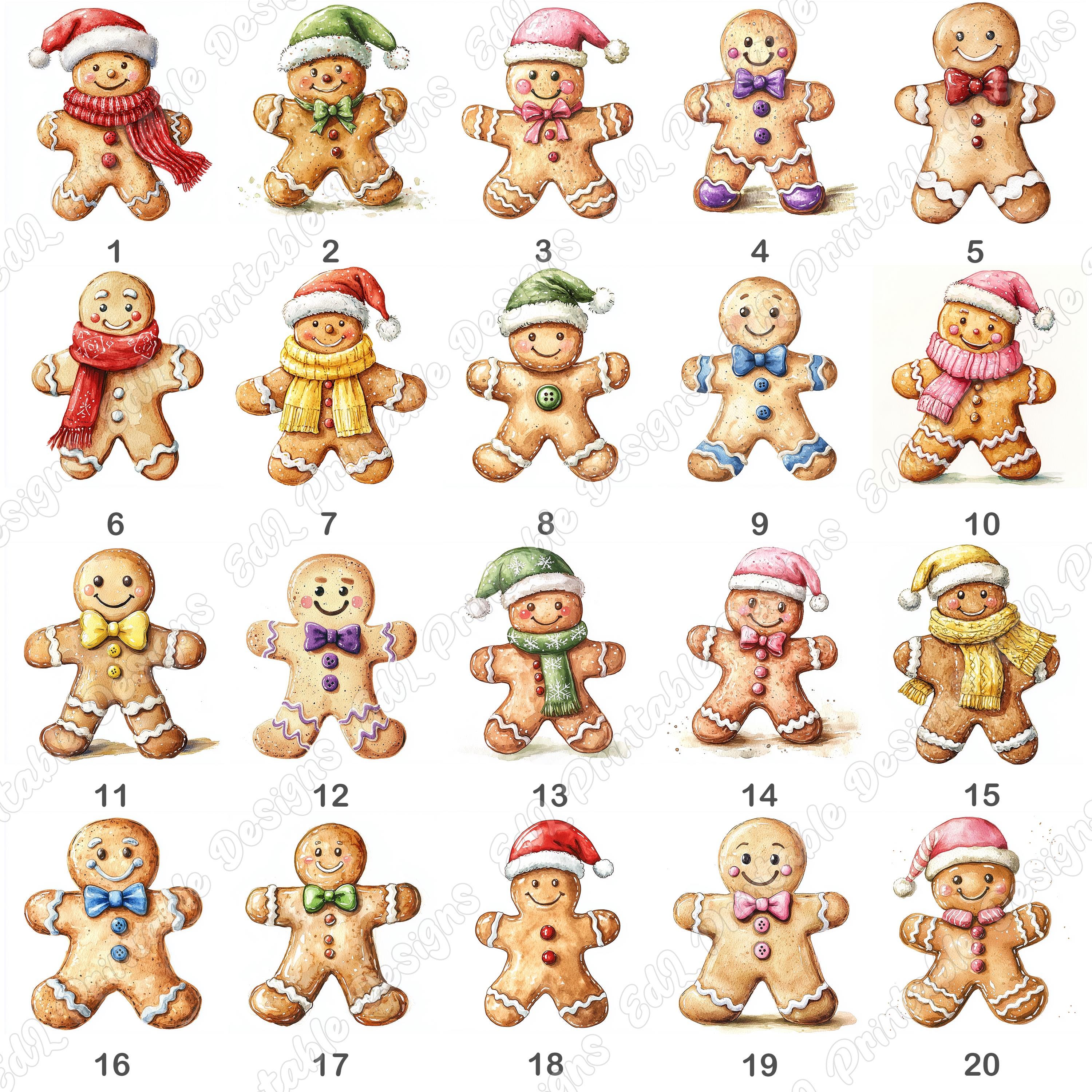 Watercolor Gingerbread Man Clip Art, Christmas Cookies (digital ...