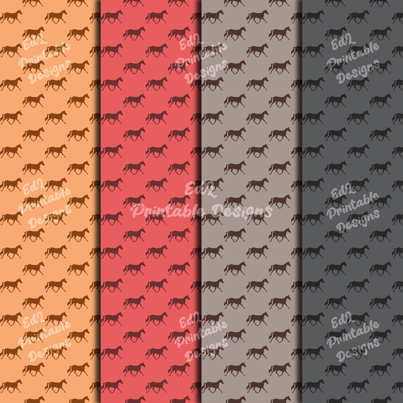 Tinted Horses Digital Paper Pony Printable Background - Etsy