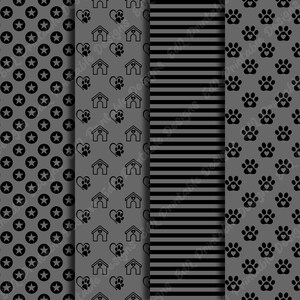 Gray and Black Dog Patterns Digital Paper, Animal Prints Background ...