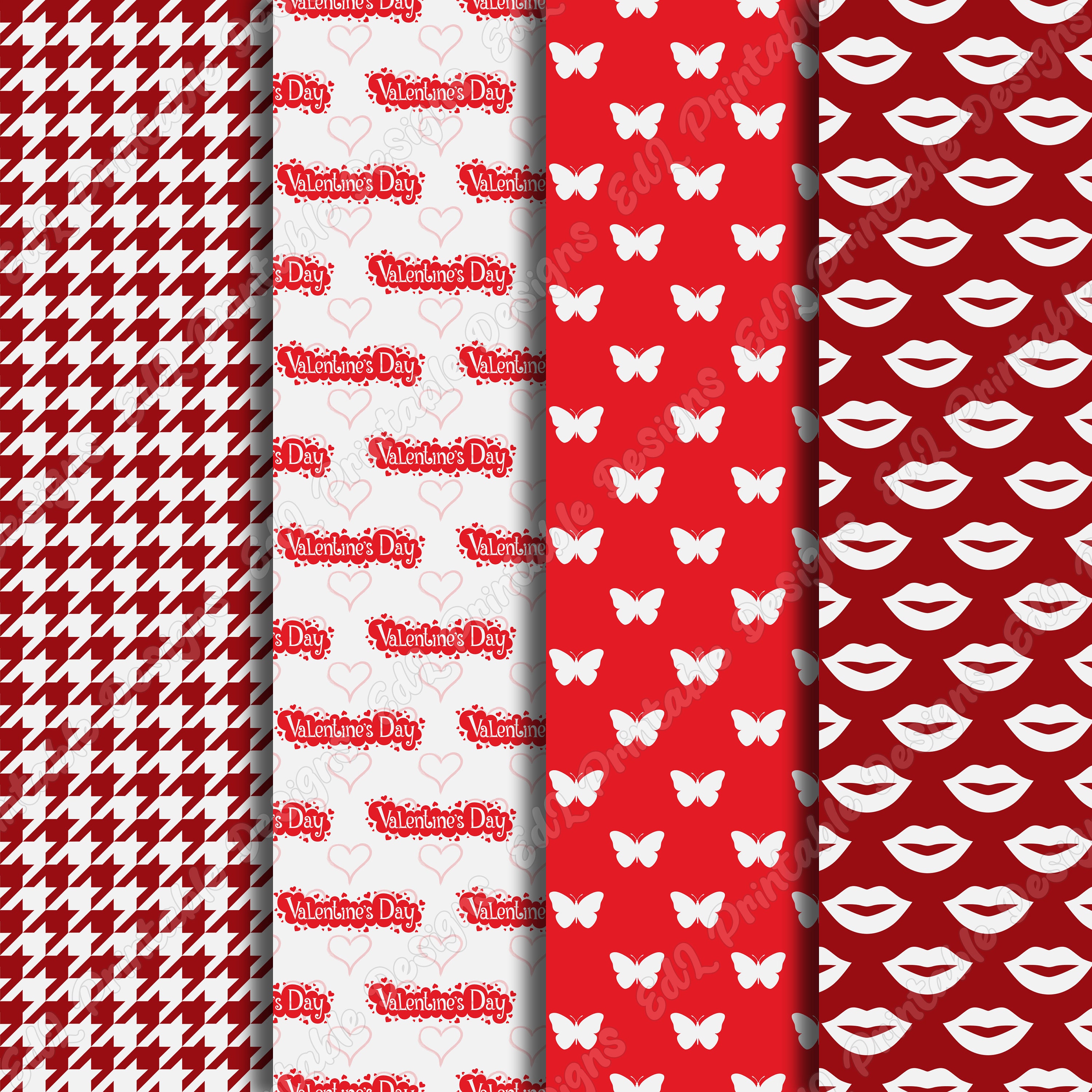 Valentines Day Digital Paper Pack, Love Printable Background, Romantic ...