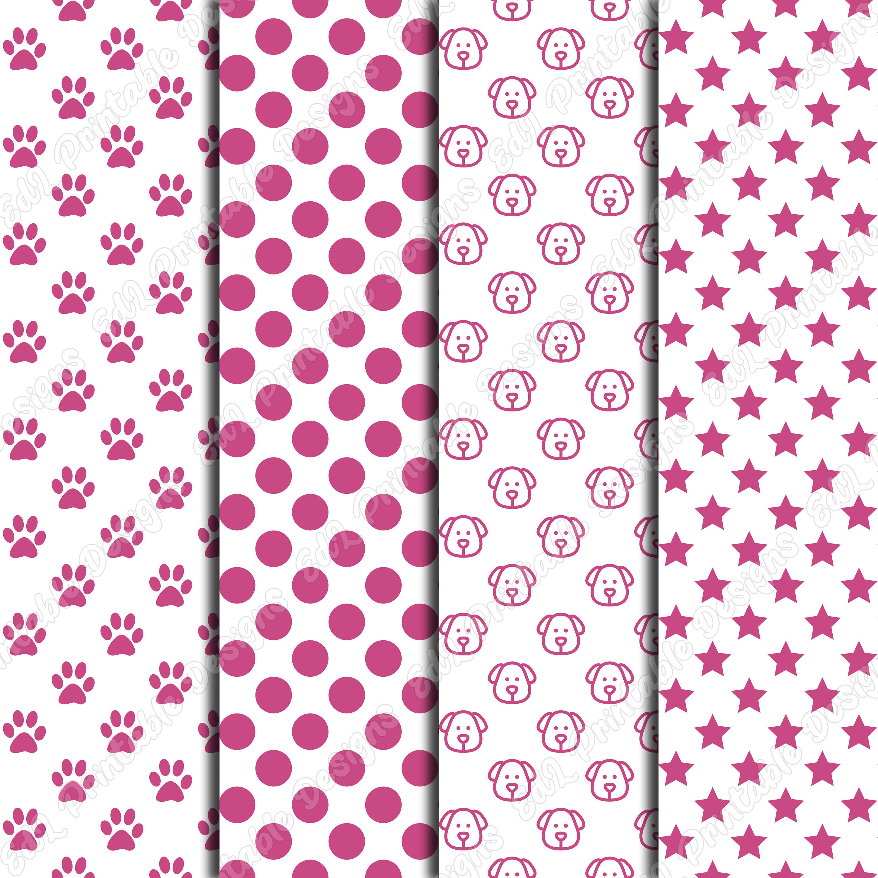 Pink Puppy Dog Digital Paper Pack, Animal Prints (12x12, 24 JPG) - Etsy