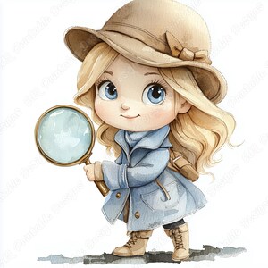 20 Cute Detective Girl Clip Art, Spy Kid Printable Image, Secret Agent ...
