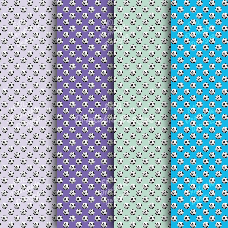 Soccer Balls Digital Paper Pack Football Printable - Etsy