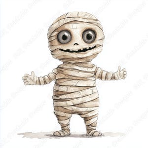 20 Cute Mummy Clip Art, Egyptian Mummies Printable Images, Spooky ...