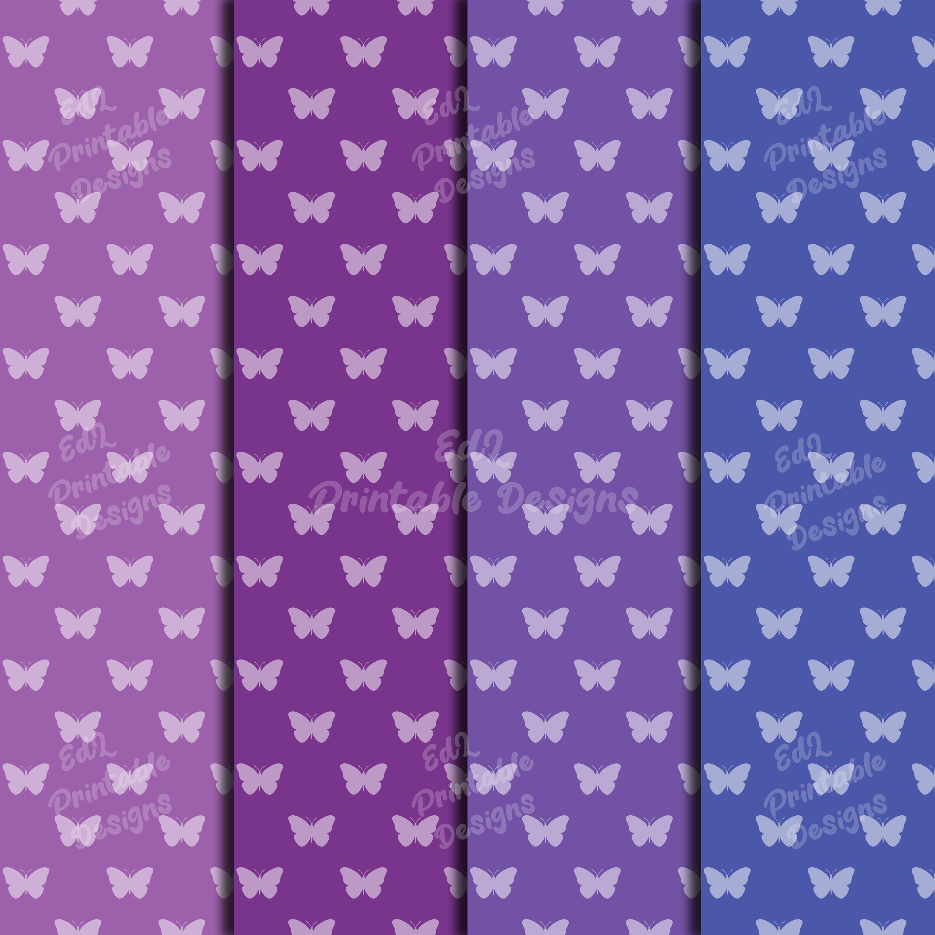 Tinted Butterfly Digital Paper, Butterflies Printable Background ...