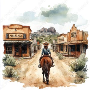 20 Old Western Street Clip Art, Wild West Scene Printable Images ...