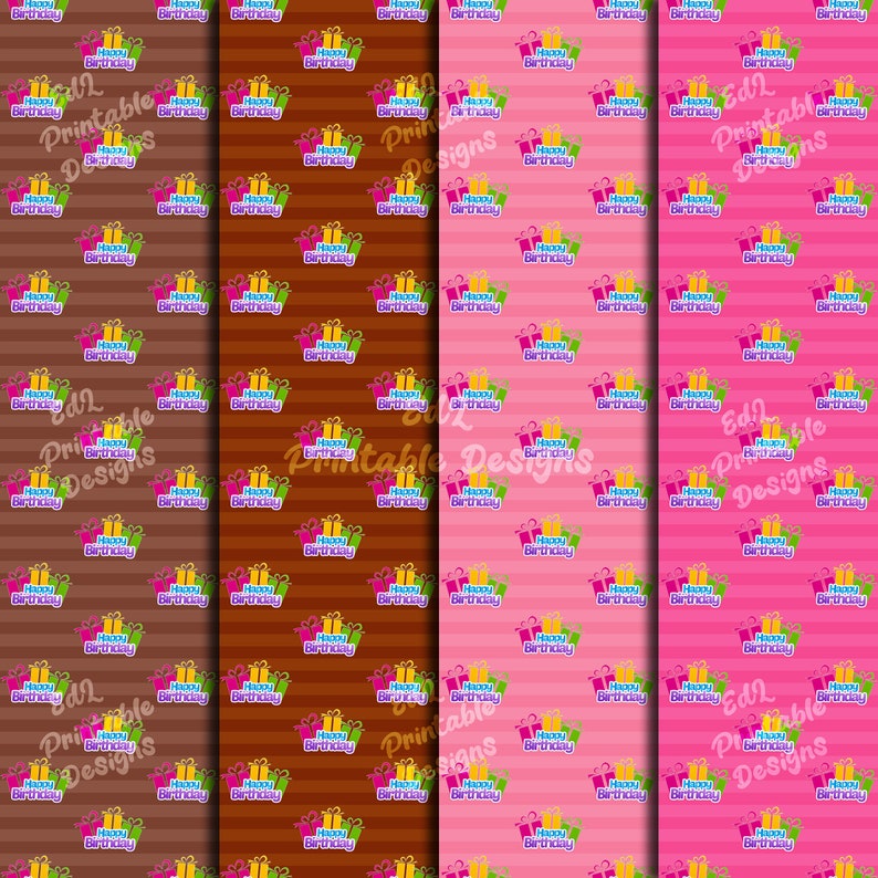 Happy Birthday Digital Paper Pack Party Paper Printable - Etsy