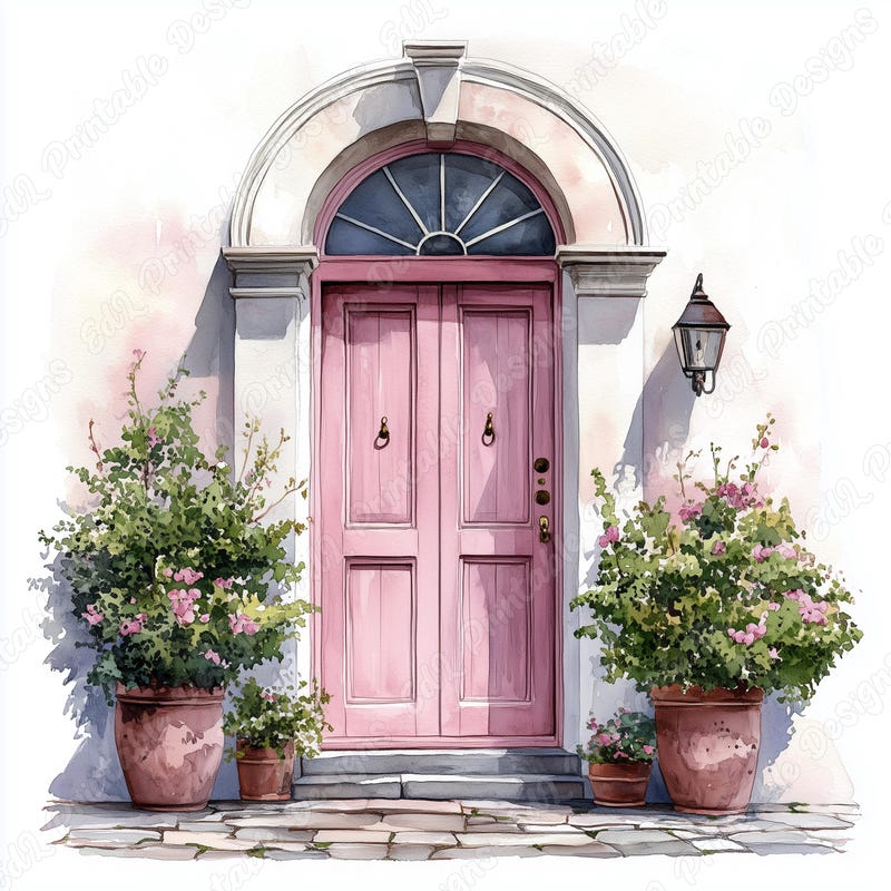 Watercolor Front Door Graphics - Etsy