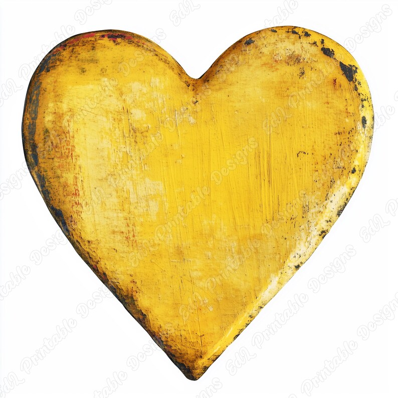 Distressed Heart Clip Art, Shabby Chic Valentine's Day, Grunge ...
